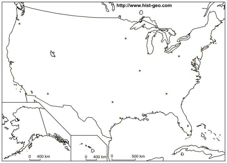 Blank Map Of American Cities (50 States) | Blank Us Map Black Borders ...