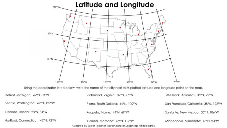 Latitude And Longitude Us Map | Us Map With Latitude And Longitude ...