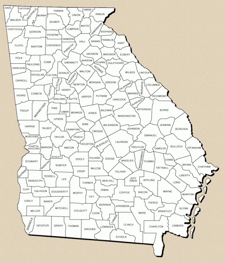 Map Of Ga Counties And Travel Information | Download Free Map Of Ga ...