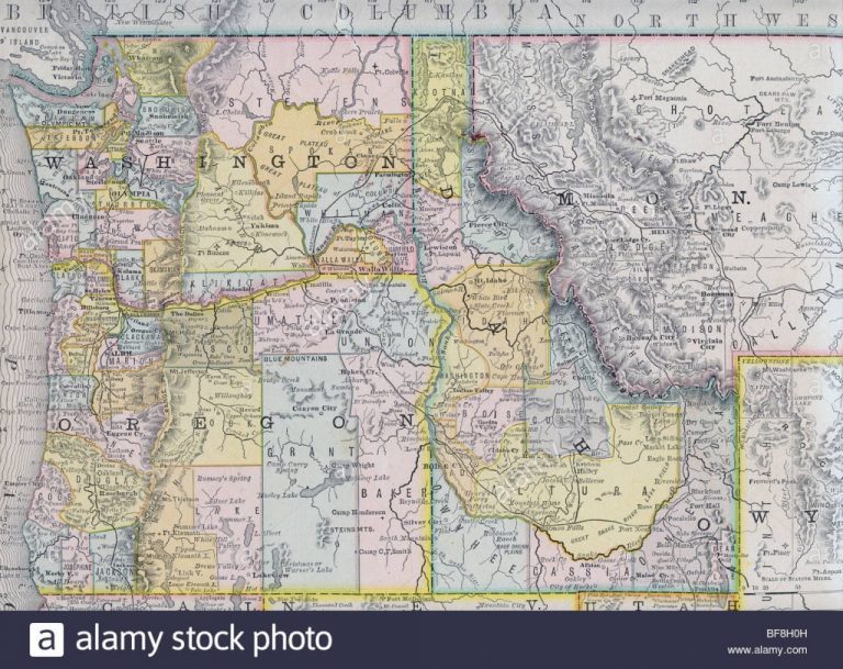 Northwestern States Road Map Maps To Print United Pacific Inside Of ...