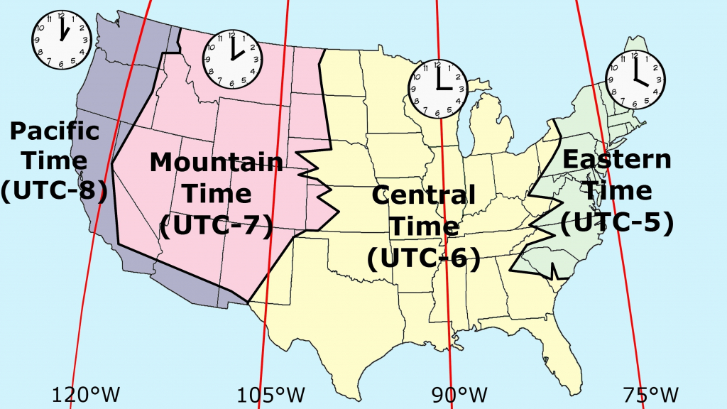 Printable Map Of Time Zones In Usa Printable US Maps