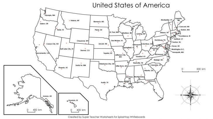 Printable Us Map States Labeled Save United States Map Label ...