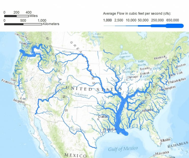 Usa Map Mountains And Rivers Printable Us Physical The United States ...