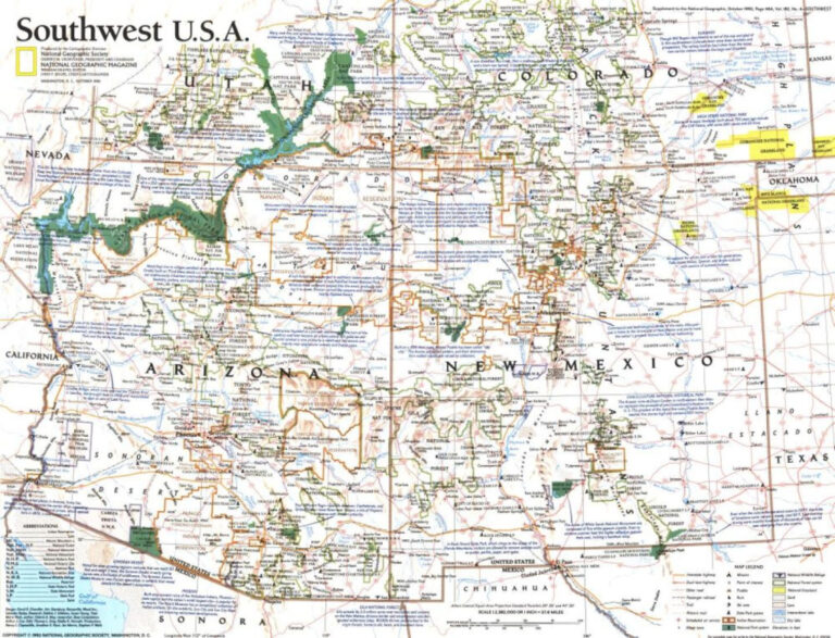 Tourist Map Of Southwest USA - Printable US Maps