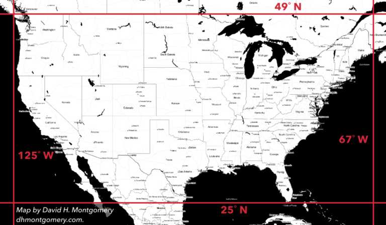 Map Of USA Latitude And Longitude Lines - Printable US Maps