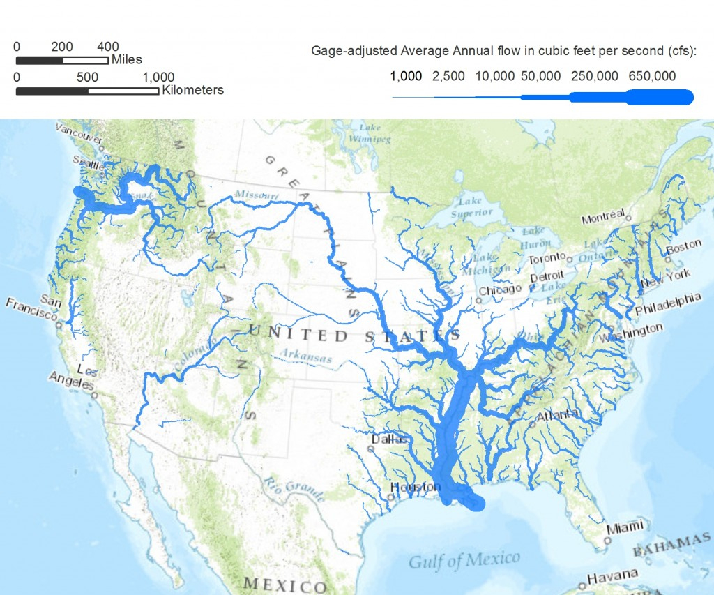 Map Of USA With Rivers - Printable US Maps