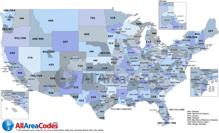 Area Code Map Interactive And Printable Area Code Map Of Usa