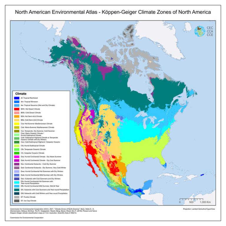 Climate Zones Of North America | Map Of Climate Zones In USA ...