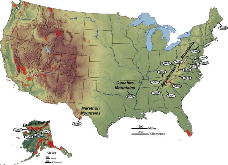 Map Of USA With Mountain Ranges - Printable US Maps