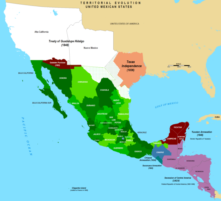 Map Of Mexico Before USA - Printable US Maps