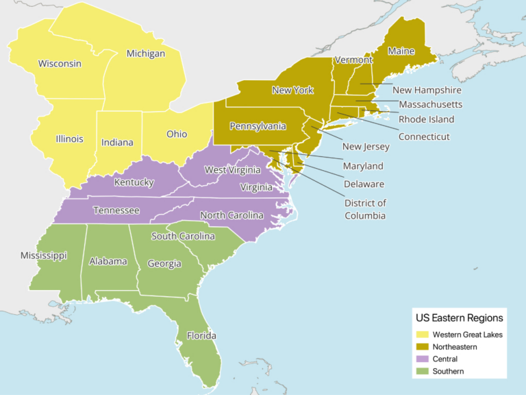 Map Of Eastern USA With States And Cities - Printable US Maps