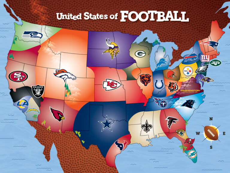 Map Of Nfl Teams In USA - Printable US Maps