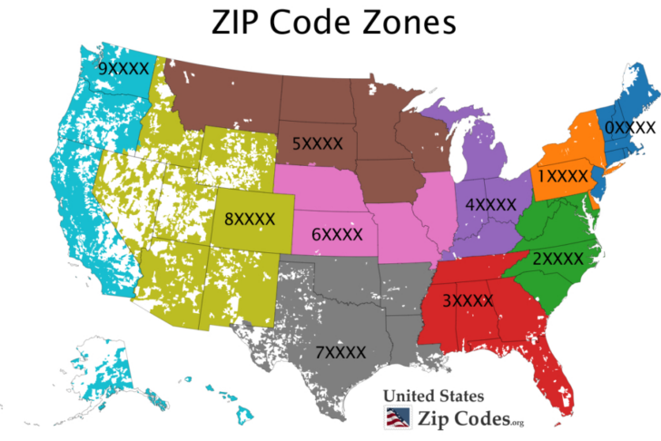 Free Zip Code Map, Zip Code Lookup, And Zip Code List | Zip Code Map Of ...