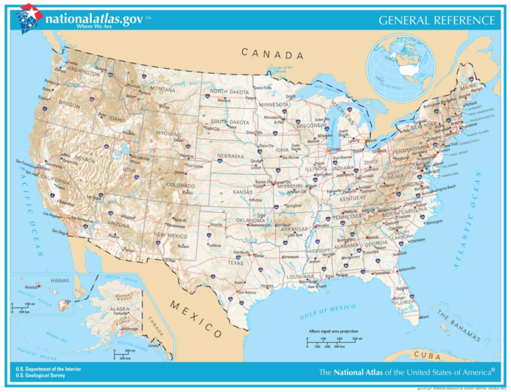 General Reference Printable Map | U.s. Geological Survey | Map Of Usa ...