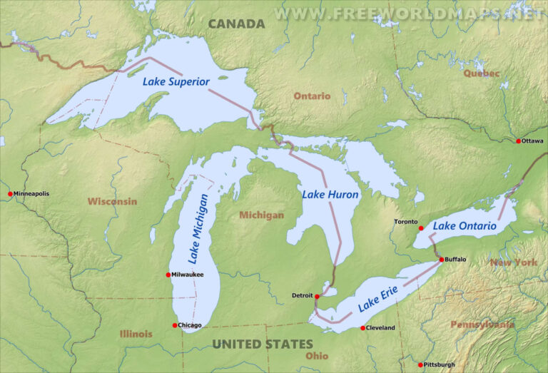 Map Of USA With The Great Lakes - Printable US Maps