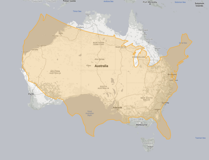 How Big Is Australia ? - Paul Simmonds (Vk5Pas) | Map Of Australia Over ...