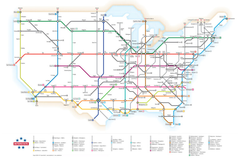 Interstate Highway Map Of USA - Printable US Maps