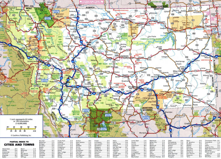 Large Detailed Roads And Highways Map Of Montana State With | Road Map ...