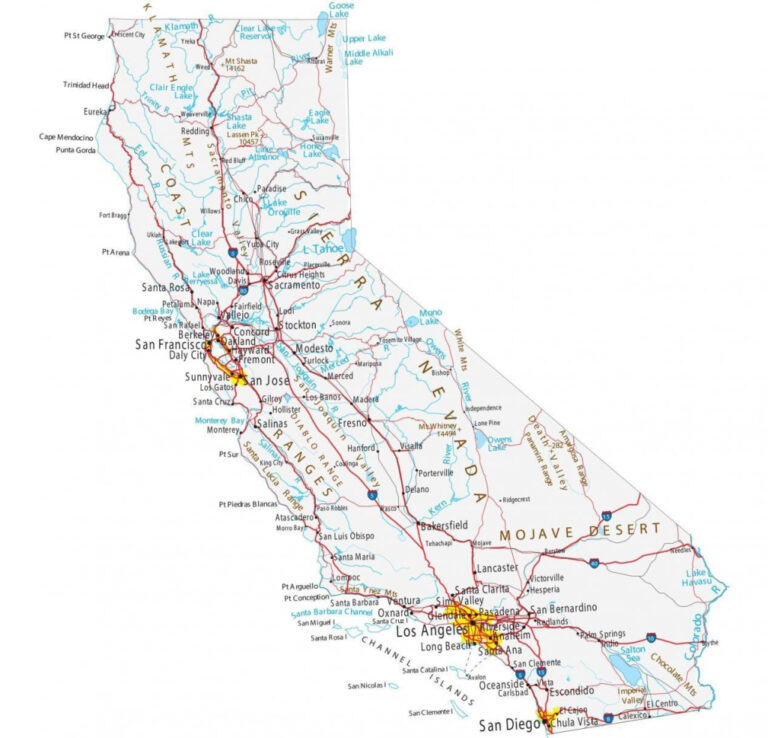 Map Of California - Cities And Highways - Gis Geography | Map Of ...
