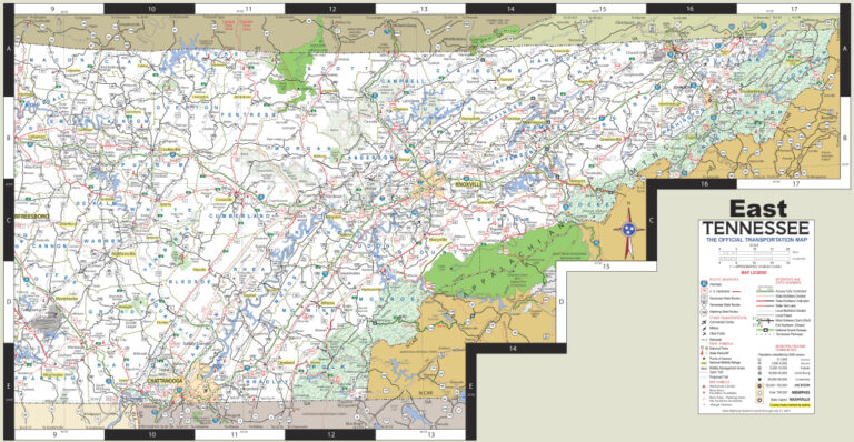 Map Of East Tennessee - Ontheworldmap | Map Of Eastern USA Tennessee ...