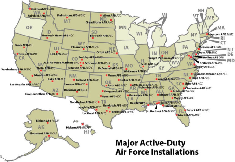 Map Of The Us With All Air Force Bases: Just In Case Of Red Dawn | Map ...