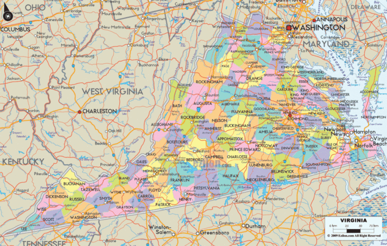 Map Of Virginia - Detailed Virginia Map With Cities, Counties And ...