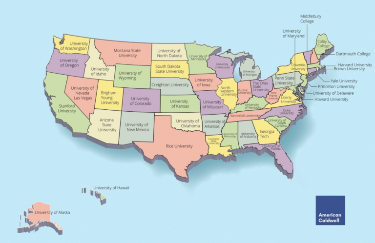Map Of USA With Colleges - Printable US Maps