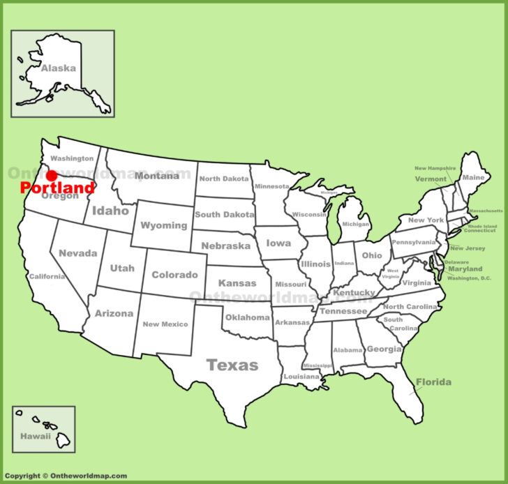 Portland Location On The U.s. Map - Ontheworldmap | Portland On Map Of ...