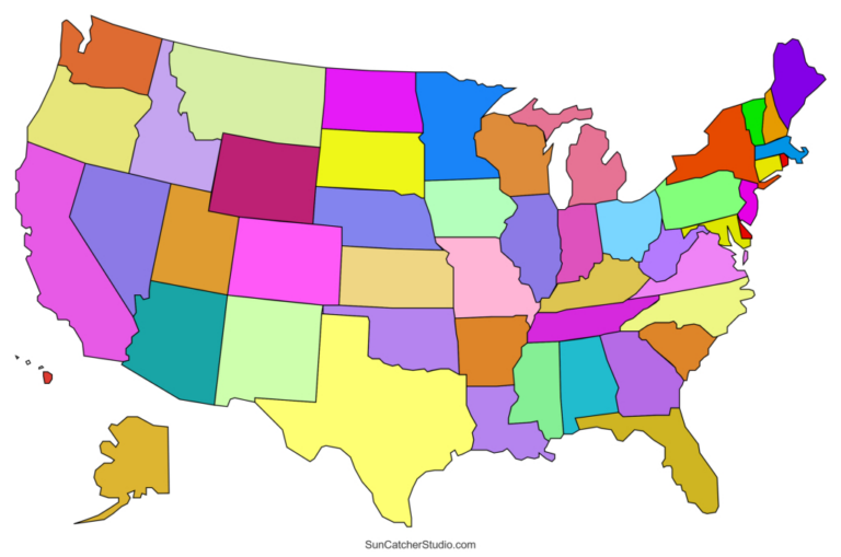 Printable Us Maps With States (Usa, United States, America) – Free ...