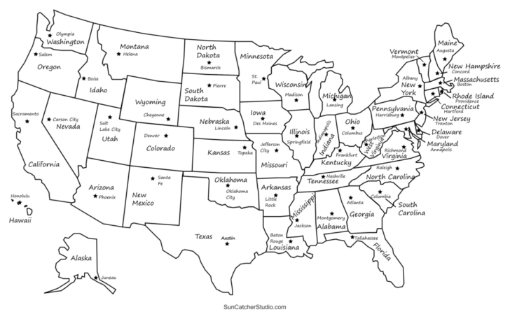 Printable Us Maps With States (Usa, United States, America) – Free ...