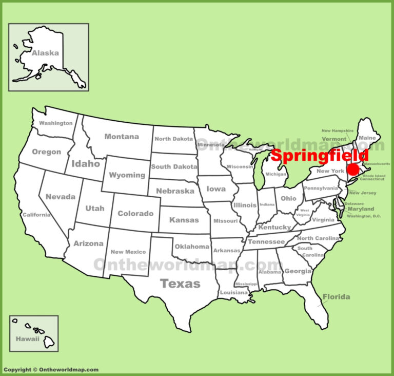 Map Of Springfield Massachusetts USA - Printable US Maps