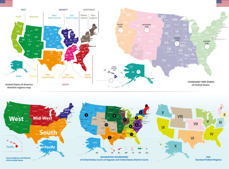 United States Map - Guide Of The World | Map Of USA With Directions ...