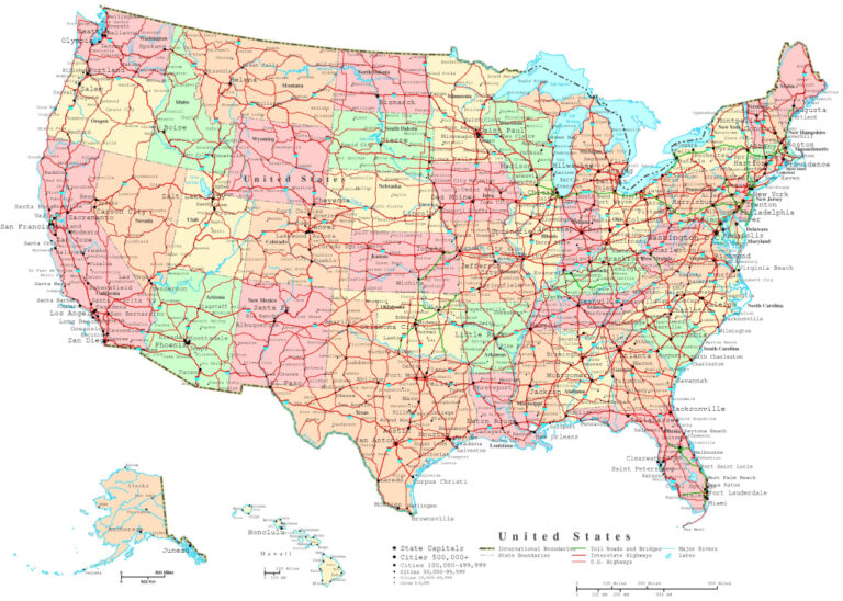 Google Map Of USA With States And Cities - Printable US Maps