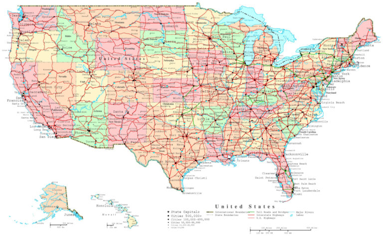 Map Of USA With Major Cities - Printable US Maps