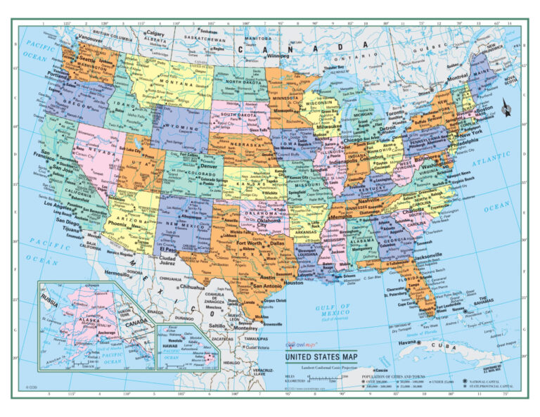 United States Wall Map Usa Poster Large Print | Map Of The USA ...