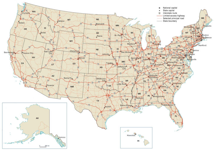 Us Road Map: Interstate Highways In The United States - Gis Geography ...