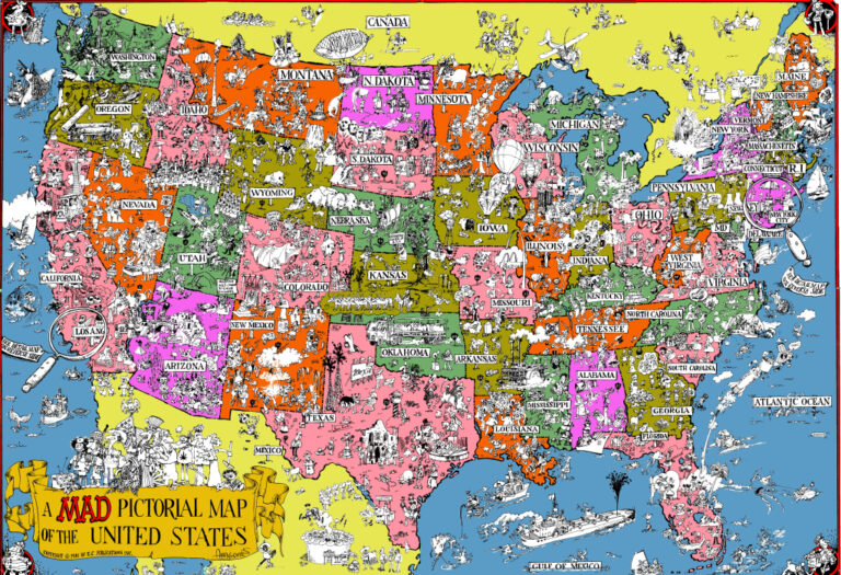 Usa Pictorial Map - Ontheworldmap | Tourist Attraction Map Of Usa ...