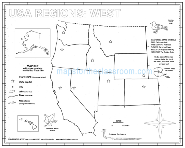 Usa Regions – West | Printable Map Of Western States Usa - Printable US ...