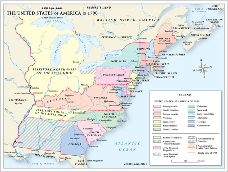 Usa_1790_Map | Map Of Usa In 1790 - Printable US Maps